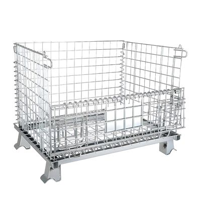 Stackable Pallet Cage Foldable Wire Cage Steel Pallet Container Wire ...
