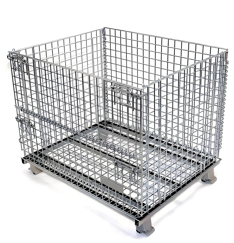 Collapsible Wire Mesh Cage Pallet Racking Heavy Duty Warehouse Rack