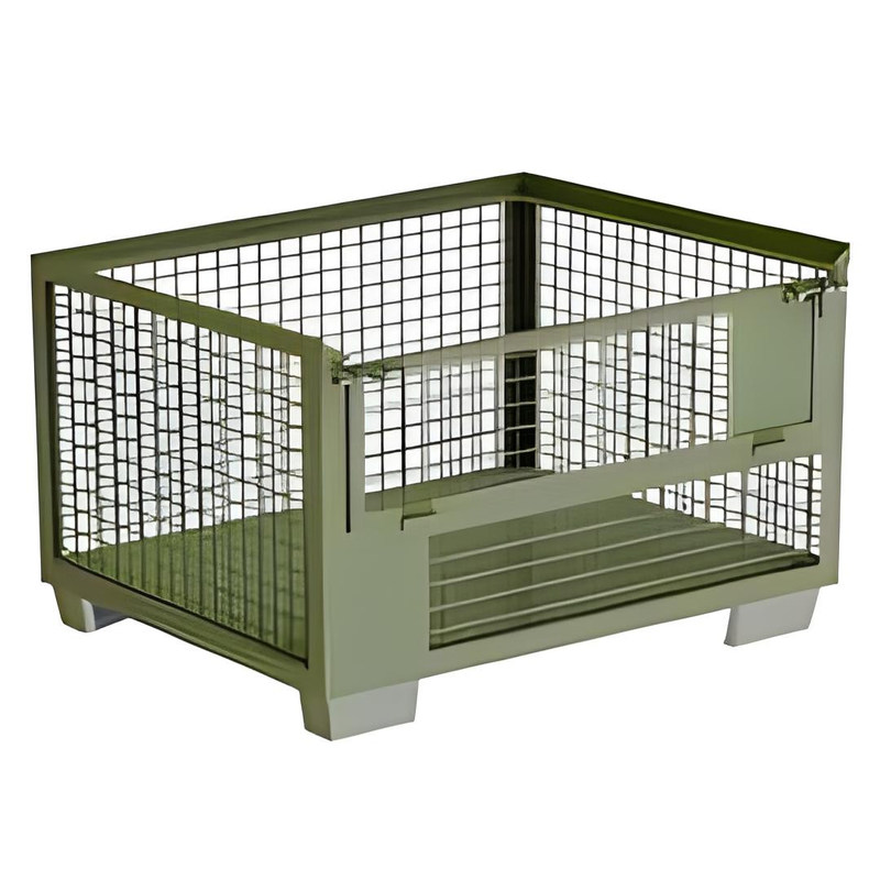 Heavy Duty Collapsible Foldable Transport Metal Wire Mesh Pallet Box