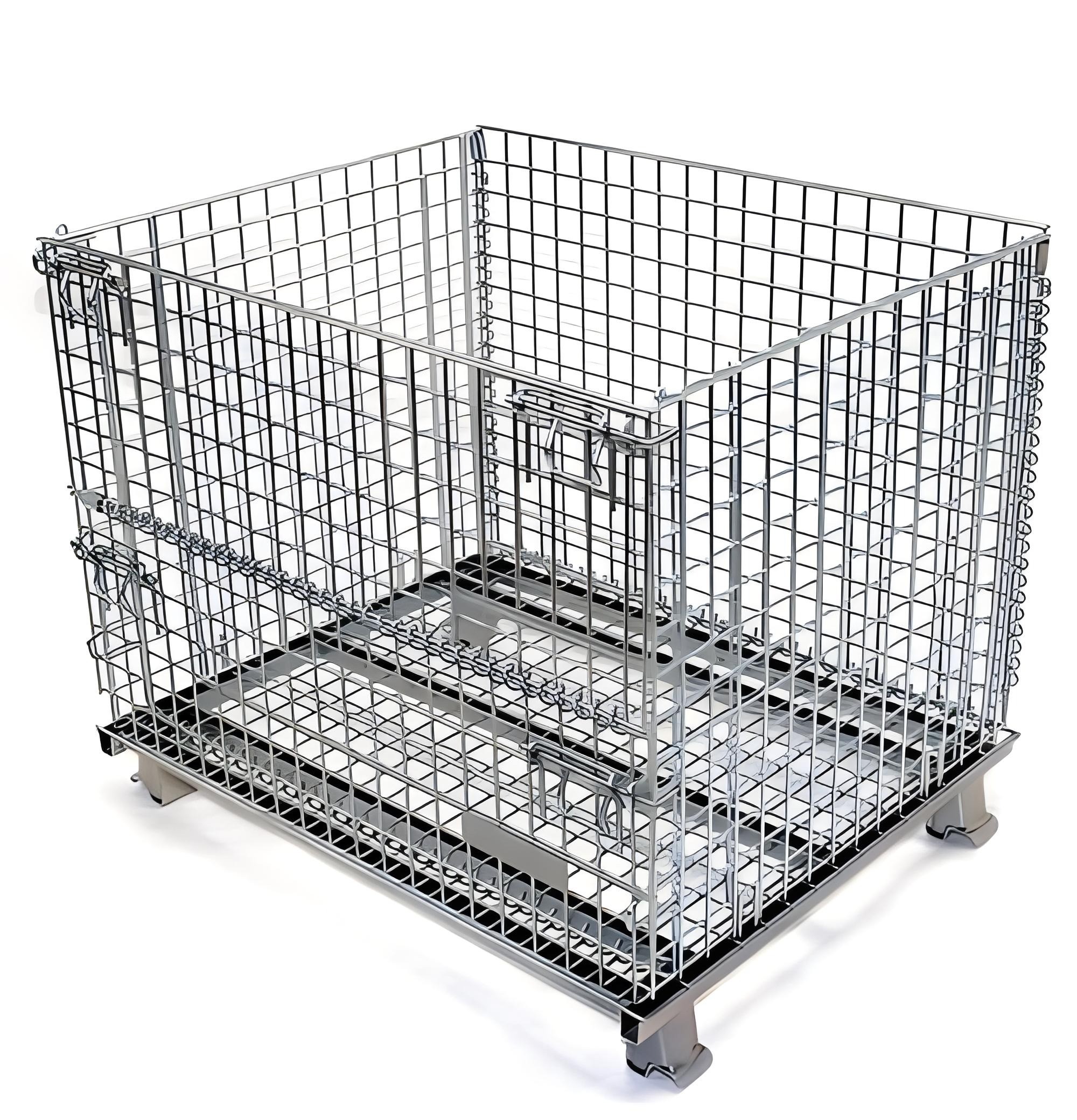 Collapsible Wire Mesh Cage Pallet Racking Heavy Duty Warehouse Rack