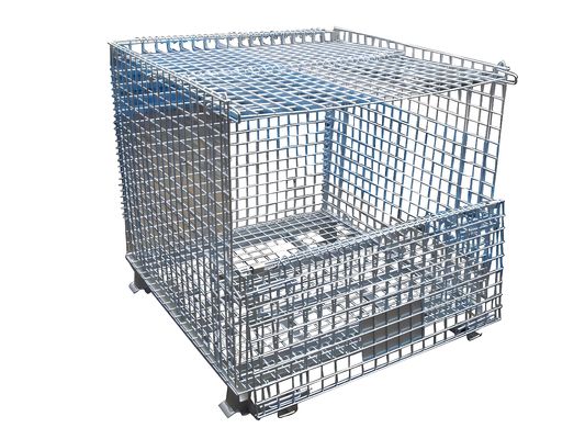 Heavy Duty Warehouse Portable Galvanized Folding Wire Mesh Storage Cage ...
