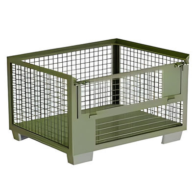 Stackable Collapsible Steel Wire Mesh Pallet Rack Shelving Cage Heavy Duty
