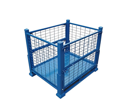 Heavy Duty Collapsible Foldable Transport Metal Wire Mesh Pallet Box